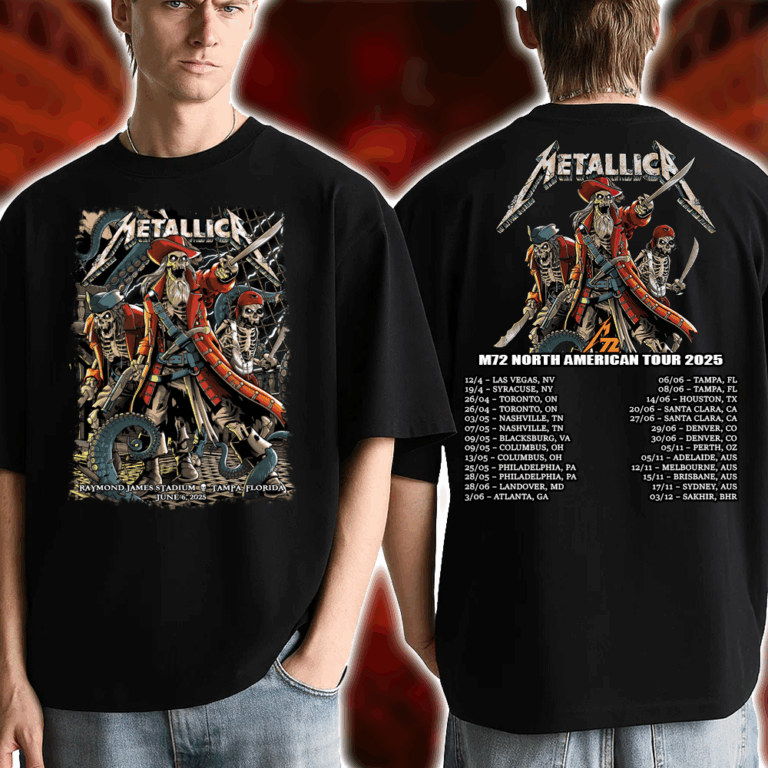 Metallica M72 World Tour 2025 Tampa T-Shirt – Night 1 June 6 – Raymond ...